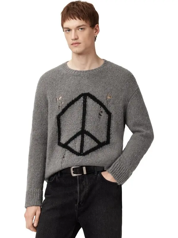ALLSAINTS Oversized Wool Sweater - Grey