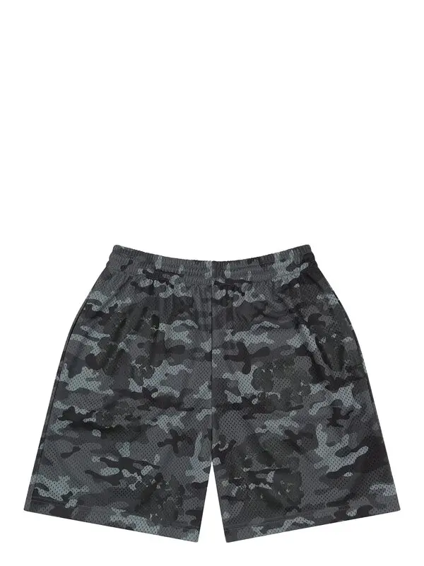 DENIM TEARS Camo Cotton Wreath Mesh Shorts - Black