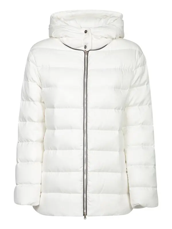 Herno Padded Jacket With Wraparound Hood - White