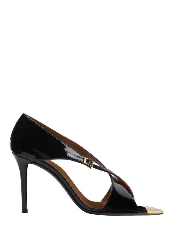 GIUSEPPE ZANOTTI Intriigo Croisée Crystal 90 Sandals - Black