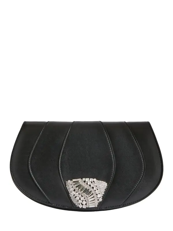 GIUSEPPE ZANOTTI Orbits Leather Clutch - Black