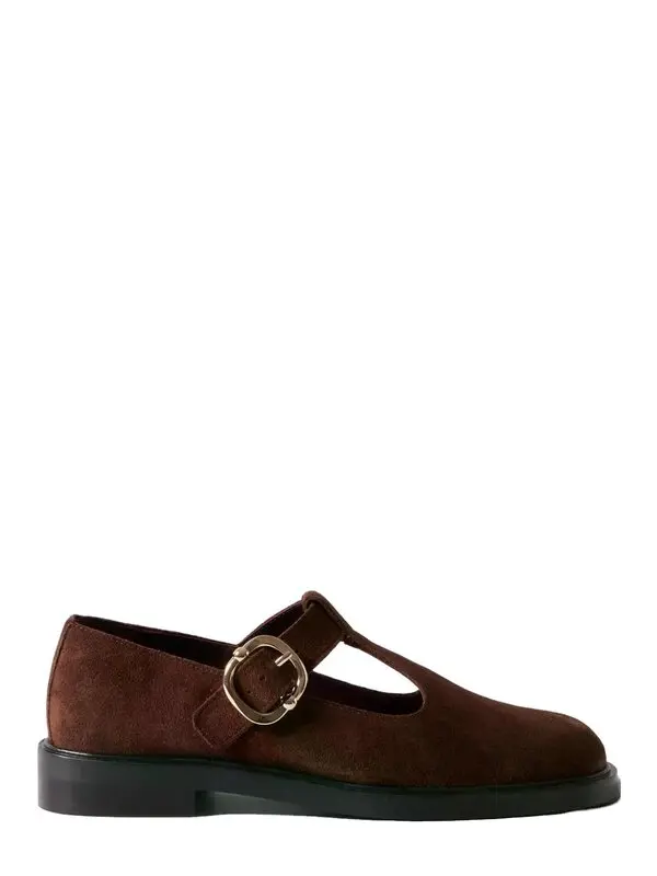 Claudie Pierlot Buckle T-bar Loafers - Brown