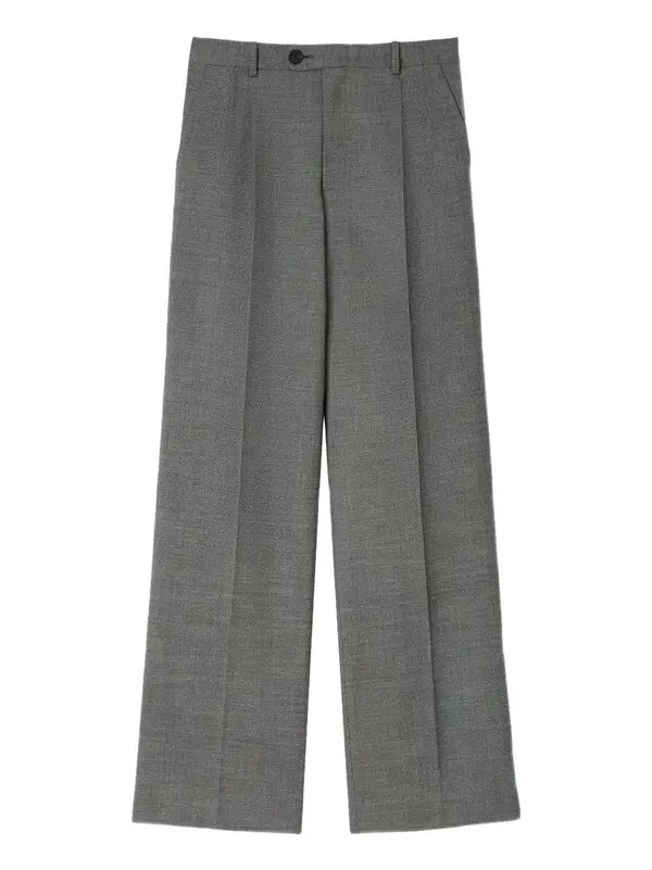 Sandro Pleated Wide-leg Trousers - Grey