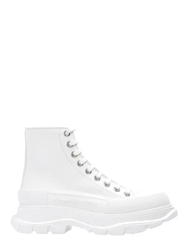 Alexander McQueen Tread Slick Lace-up Boots - White/silver