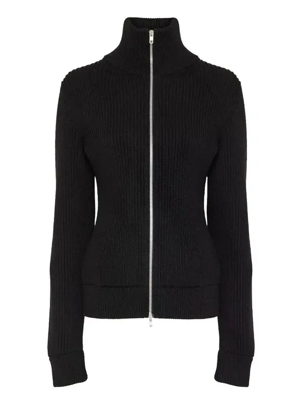 MAISON MARGIELA Ribbed Zip-up Cardigan - Black