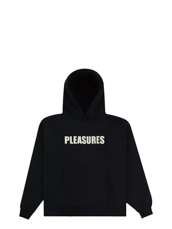 PLEASURES Logo-print Hoodie - Black