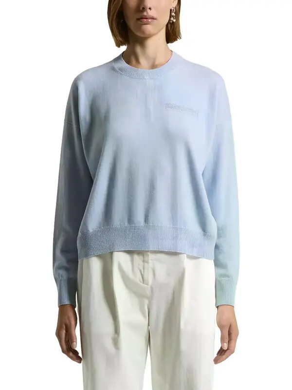 Peserico Embellished Crew-neck Jumper - Blue