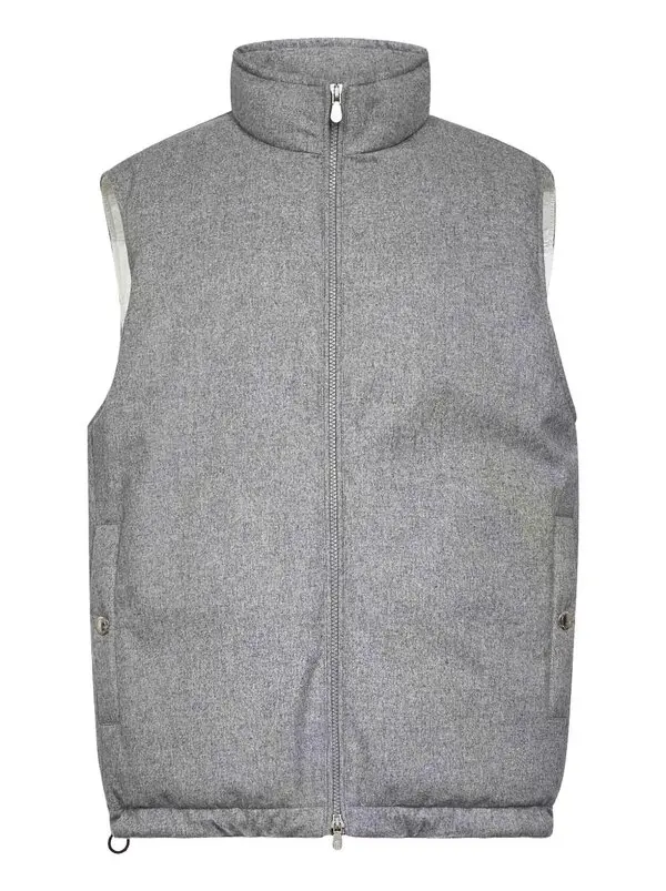 Brunello Cucinelli Stand-collar Wool Gilet - Grey