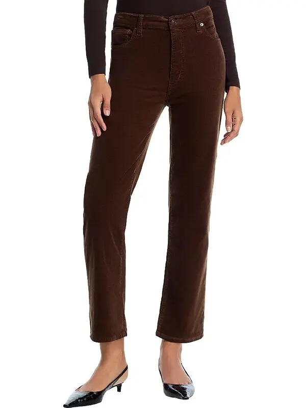 FRAME Le Sleek Straight Corduroy Jeans - Bitter Chocolate