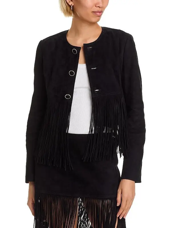 FRAME The Saddle Leather Jacket - Black