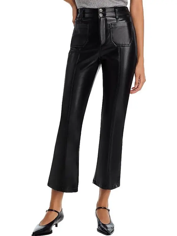 Cinq À Sept Dorothea Faux Leather Ankle Jeans - Black