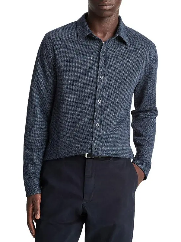 Vince Houndstooth Long Sleeve Shirt - Coastal Combo
