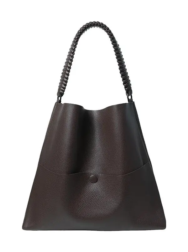 Callista Duo Slim Leather Tote - Cocoa