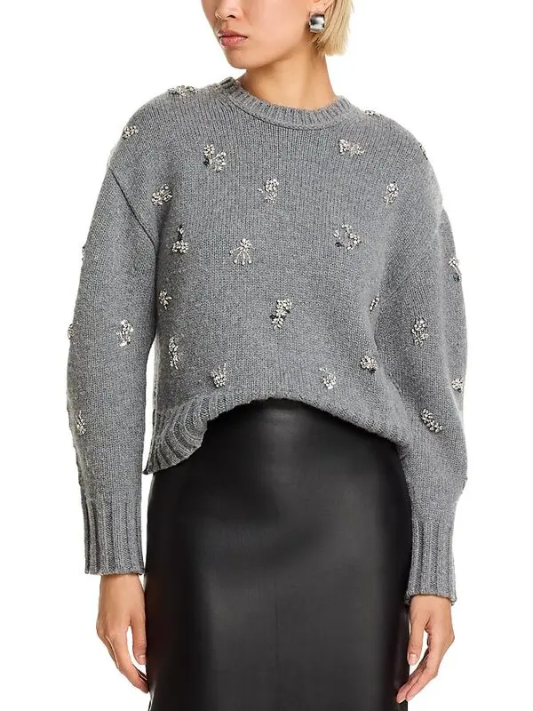 Simkhai Coraline Beaded Sweater - Heather Grey