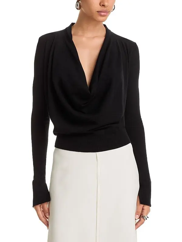 Simkhai Natia Cowl Neck Top - Black