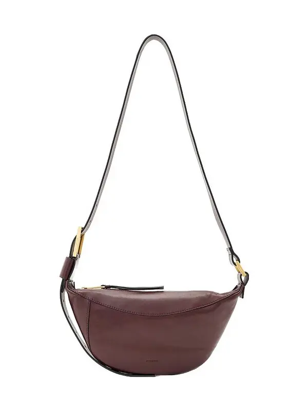ALLSAINTS Luna Leather Crossbody Bag - Dark Red