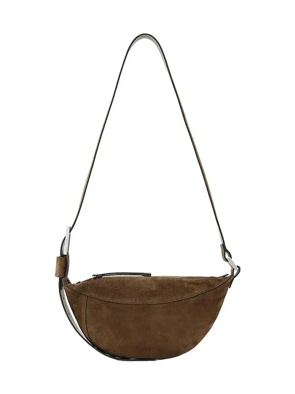 ALLSAINTS Luna Suede Crossbody - Fango Brown