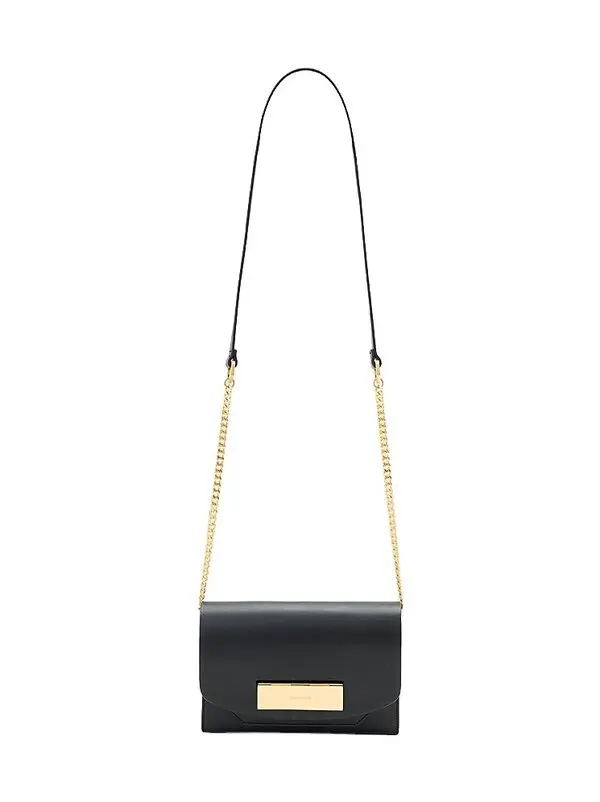 ALLSAINTS Etta Small Leather Clutch Bag - Black