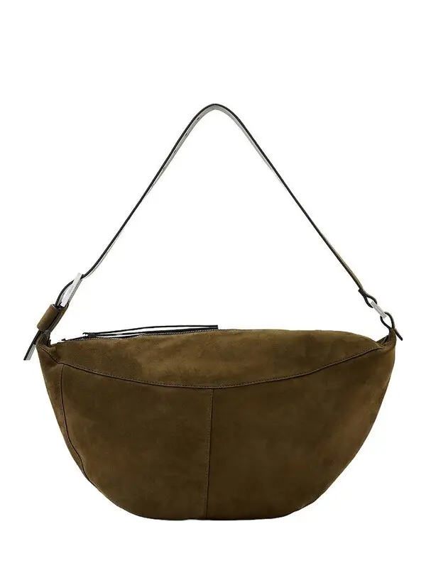 ALLSAINTS Luna Suede Shoulder Bag - Fango Brown