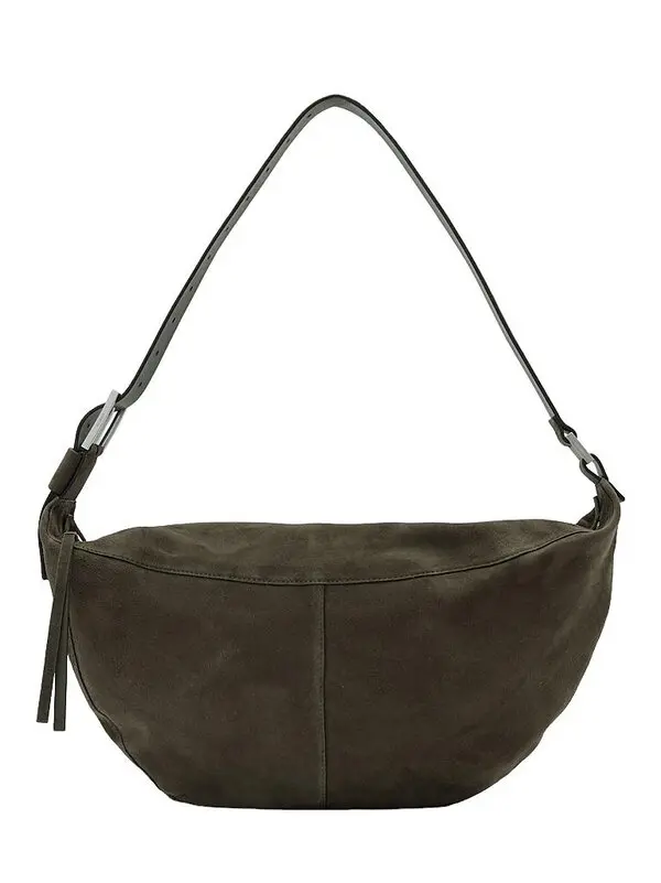 ALLSAINTS Luna Suede Shoulder Bag - Olive Green