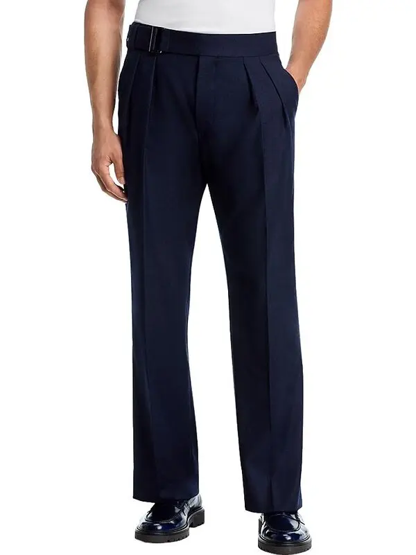Paul Smith Buckled Tab Waist Trousers - Navy