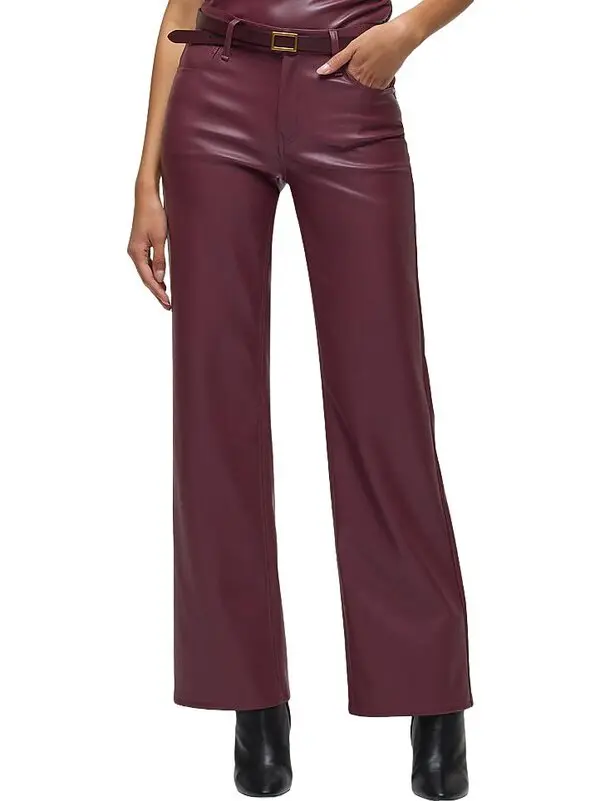 Hudson Jeans Rosie High-rise Wide Leg Faux Leather Jeans - Port Royal