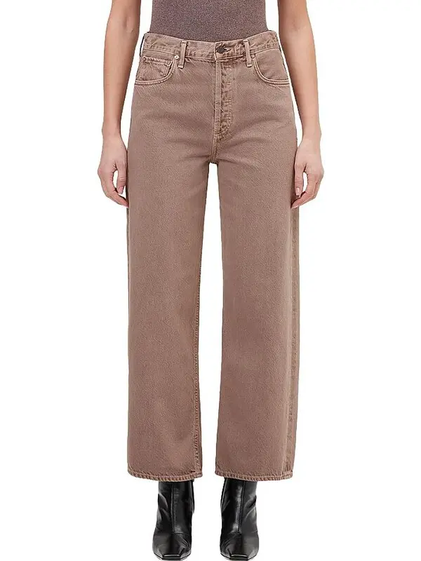 AGOLDE Ren High Rise Wide Leg Ankle Jeans - Ceramic