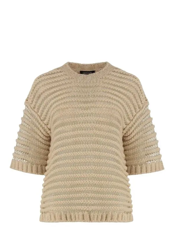 Fabiana Filippi Crew-neck Wool Sweater - Beige