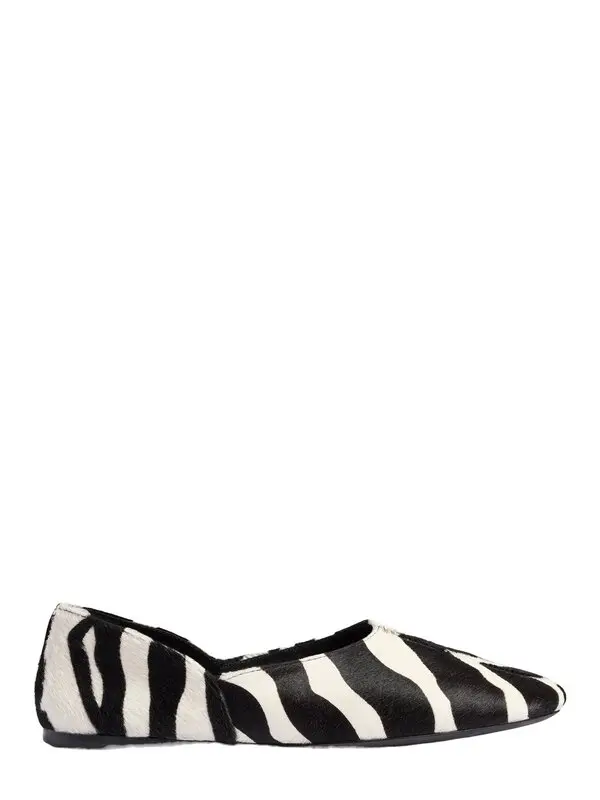 Khaite Jane Flat In Suede - Black / White