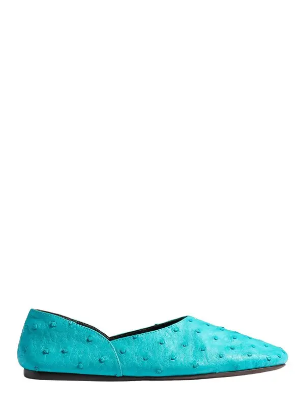 Khaite Jane Leather Flats - Crystal Blue