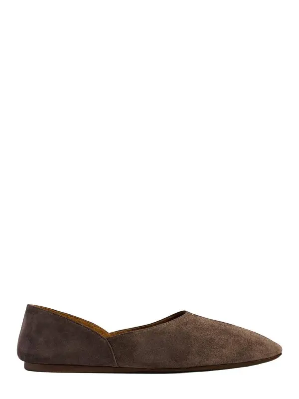 Khaite Jane Flat In Suede - Sable