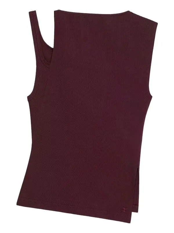 COURREGES Asymmetrical-neck Vest - Red