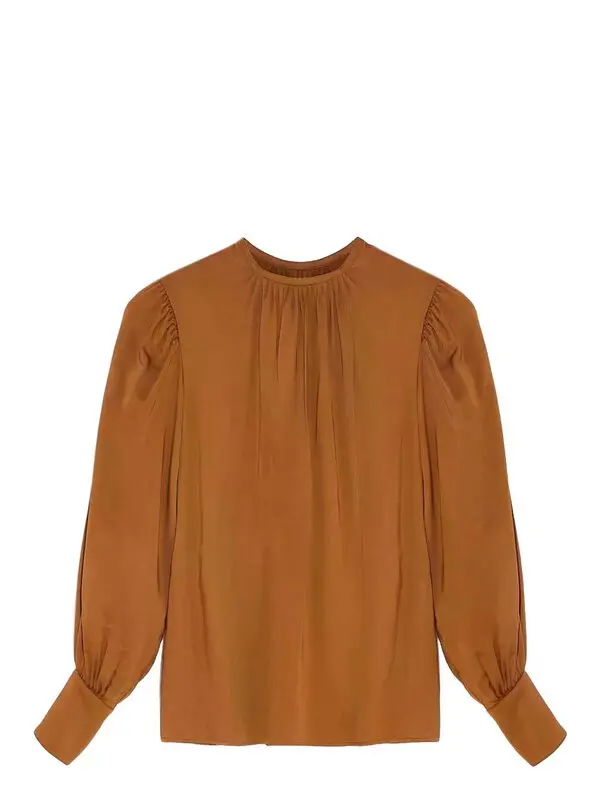 YVES SALOMON Button-embellished Blouse - Brown