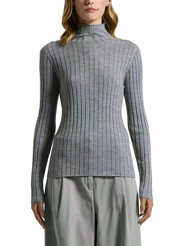 Peserico High-neck Long-sleeve Sweater - Grey