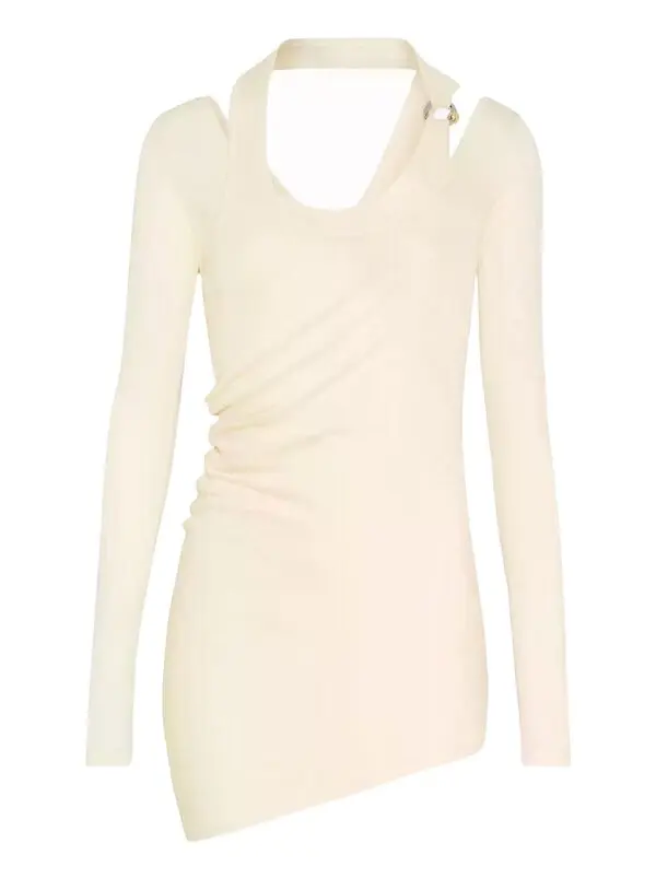 Jean Paul Gaultier Ribbed Twisted Top - Neutrals