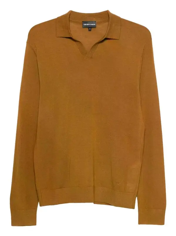 Emporio Armani Polo-neck Long-sleeve Sweater - Orange