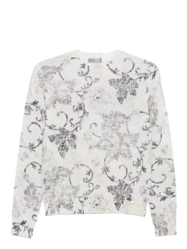 Herno Floral Pattern Long-sleeve Sweater - White