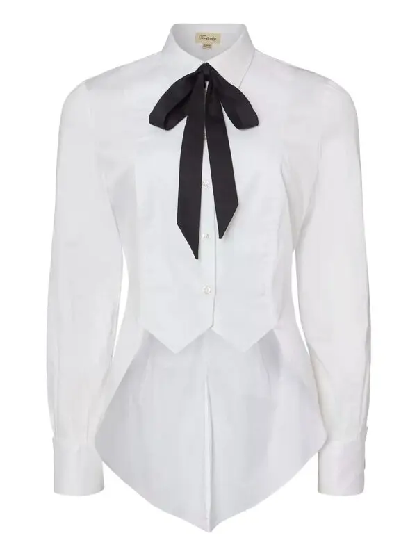 TEMPERLEY LONDON Bow-detailed Cotton Shirt - White