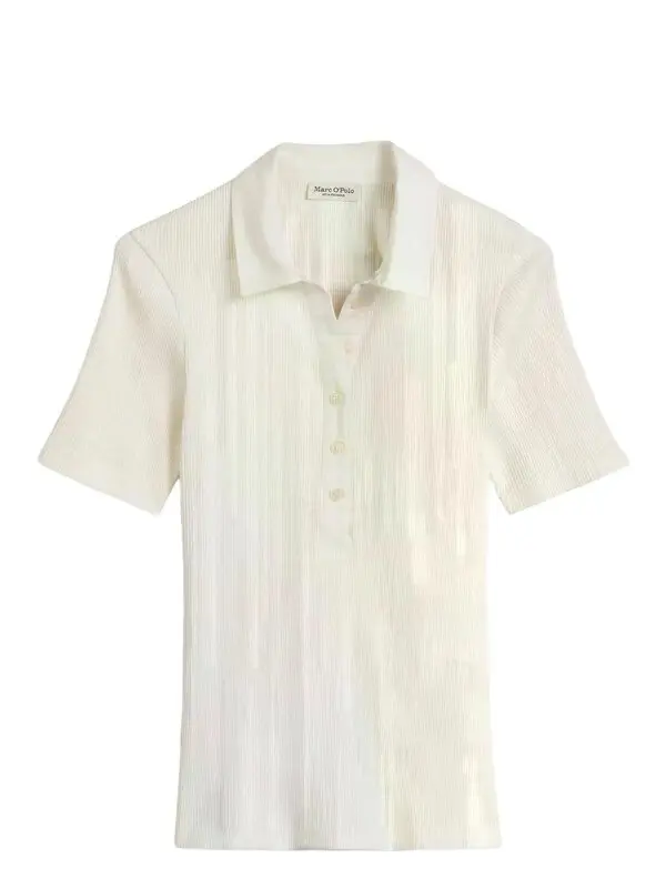 Marc O'polo Ribbed Polo Top - White