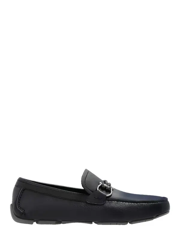 FERRAGAMO Gancini-detail Driver Loafers - Black