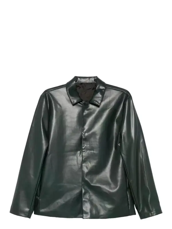 COSTUMEIN Leather Collar Jacket - Green