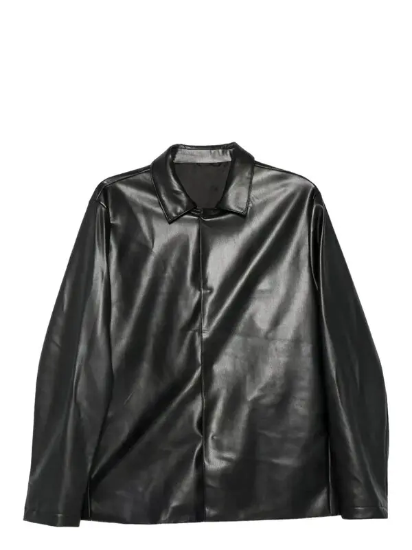COSTUMEIN Leather Collar Jacket - Black