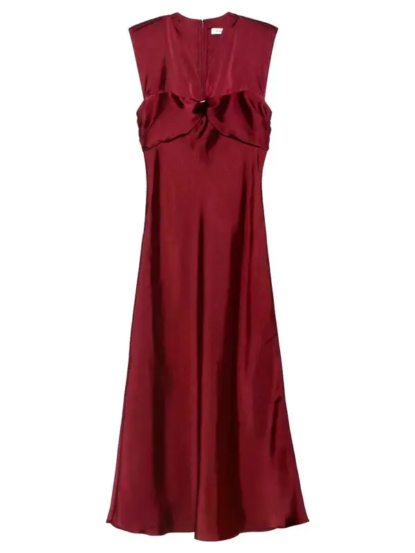 Sandro Sleeveless V-neck Midi Dress - Red