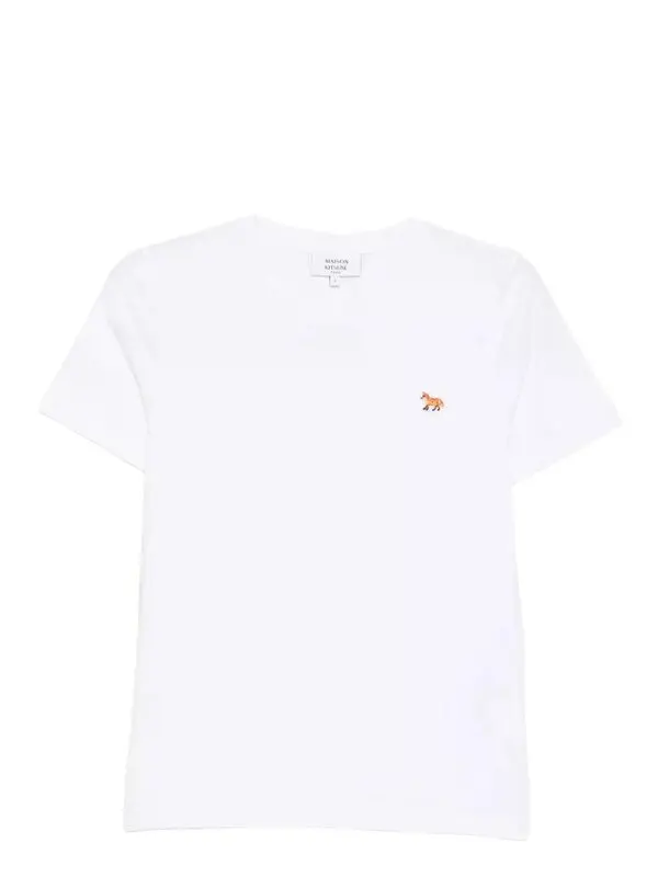 Maison Kitsuné Fox-embroidered T-shirt - White