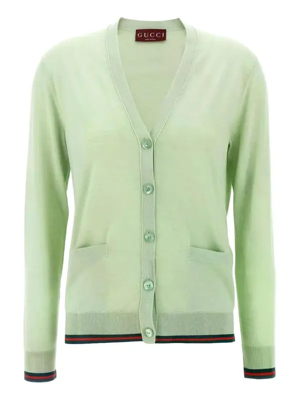 Gucci V-neck Button Cardigan - Green