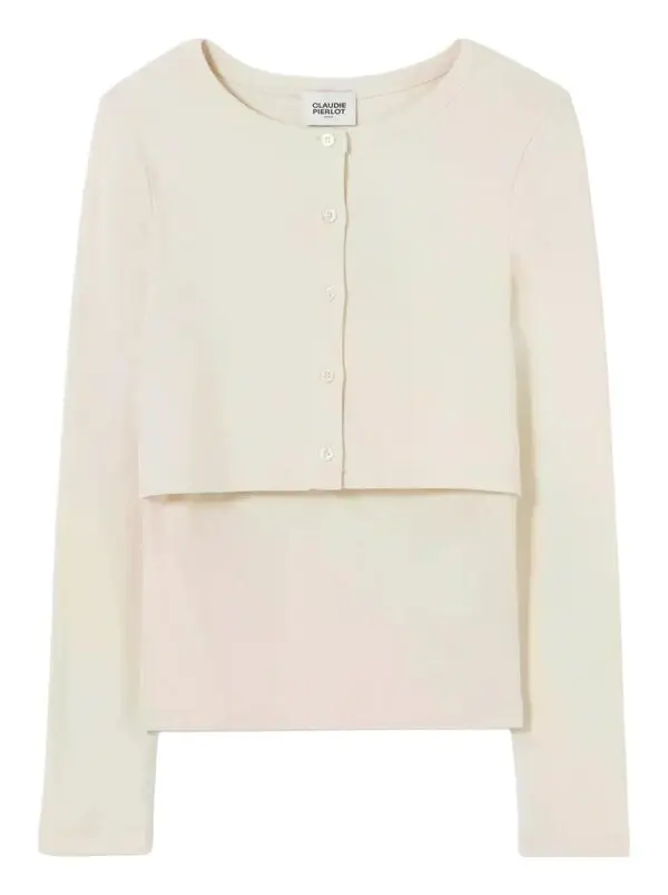 Claudie Pierlot Long-sleeve Sweater With Button Closure - Neutrals