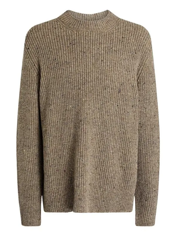 MAISON MARGIELA Oversized Donegal Ribbed Wool-blend Sweater - Mushroom