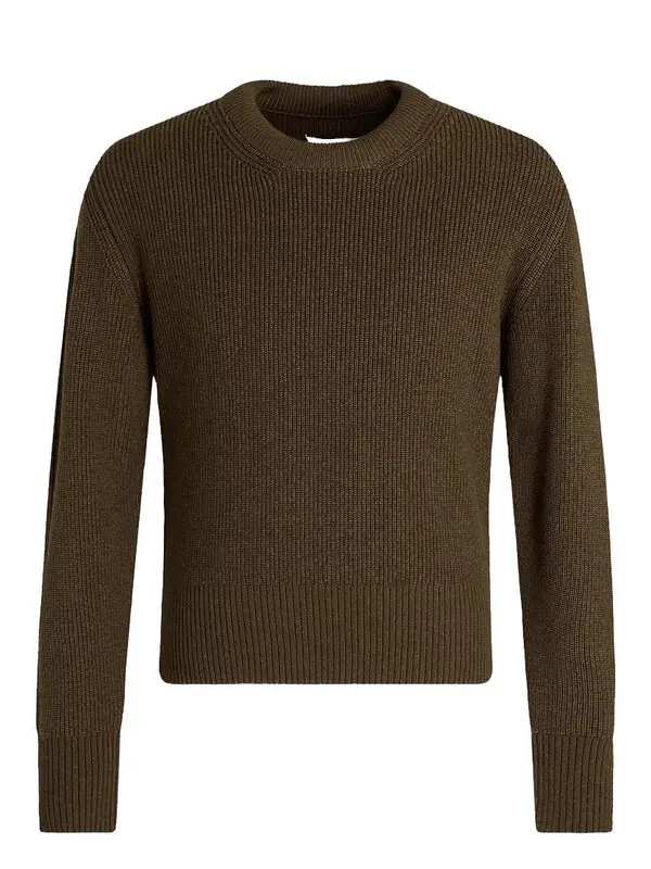 MAISON MARGIELA Ribbed Cotton And Wool-blend Sweater - Army Green