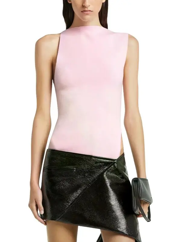 COURREGES Side-slit Interlock Knit Top - Pink