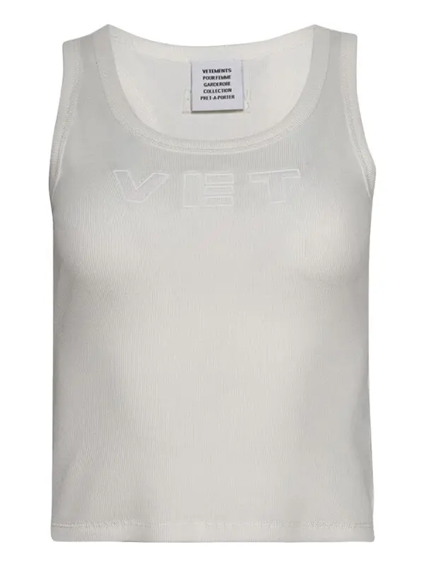 Vetements Embroidered Tank Top - White